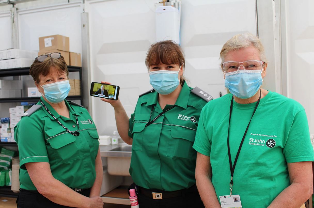 UK’s Prime Minister thanks St John vaccination volunteers – JOIN